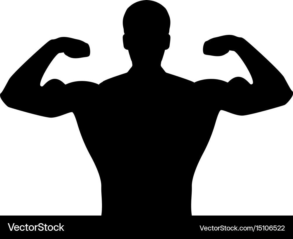 Bodybuilder it is the black color icon Royalty Free Vector