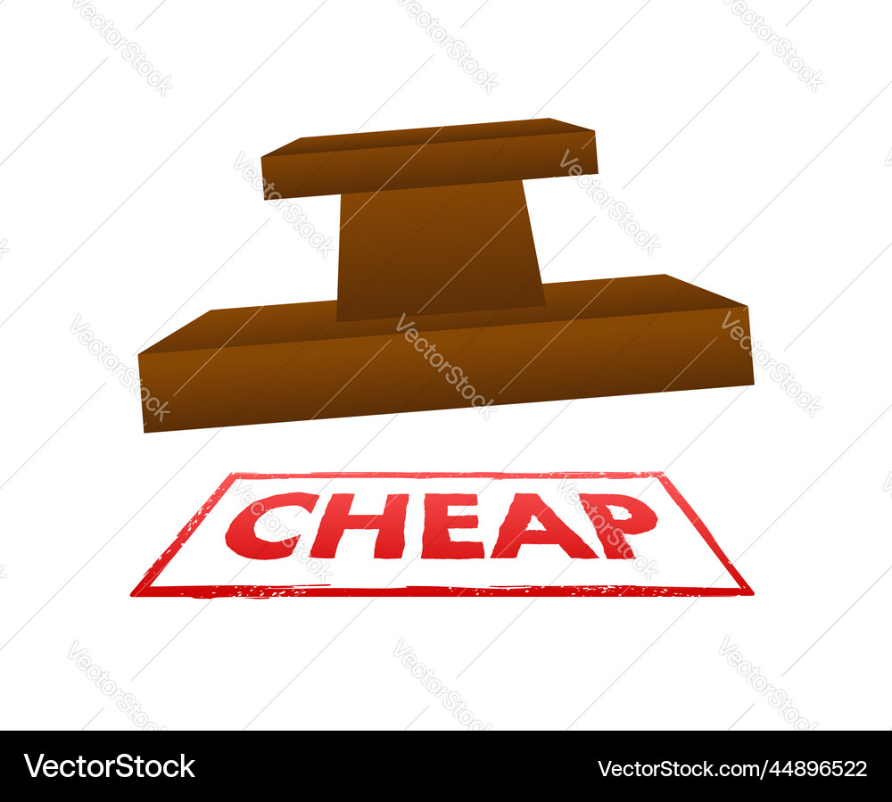 Cheap red icon label stamp stock Royalty Free Vector Image