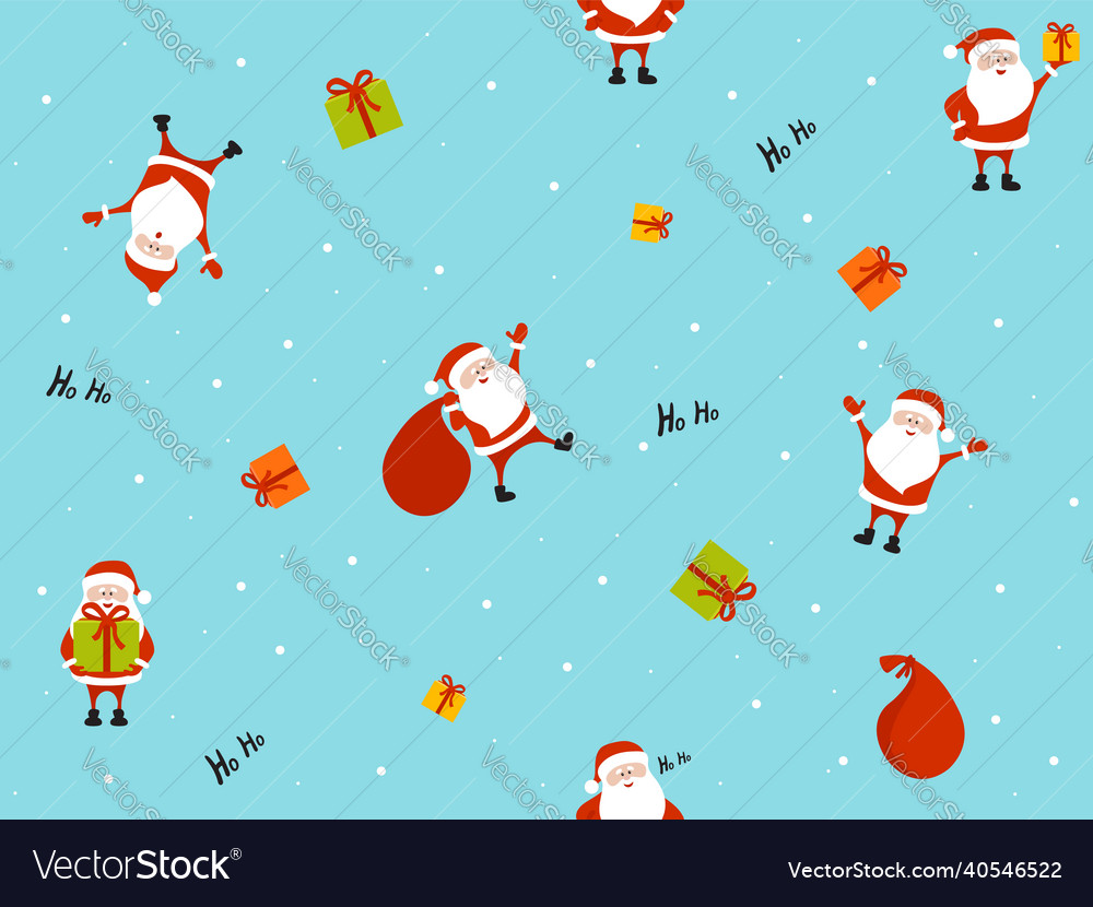 Christmas seamless pattern with santa claus Vector Image
