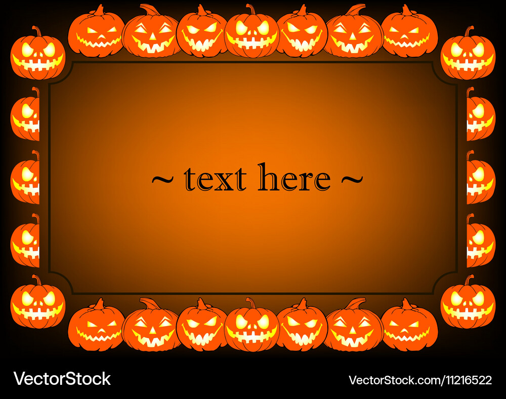 Frame halloween pumpkin Royalty Free Vector Image