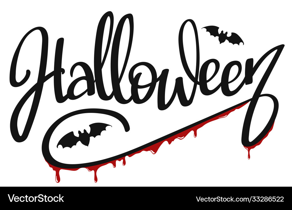 Handwritten lettering halloween word Royalty Free Vector