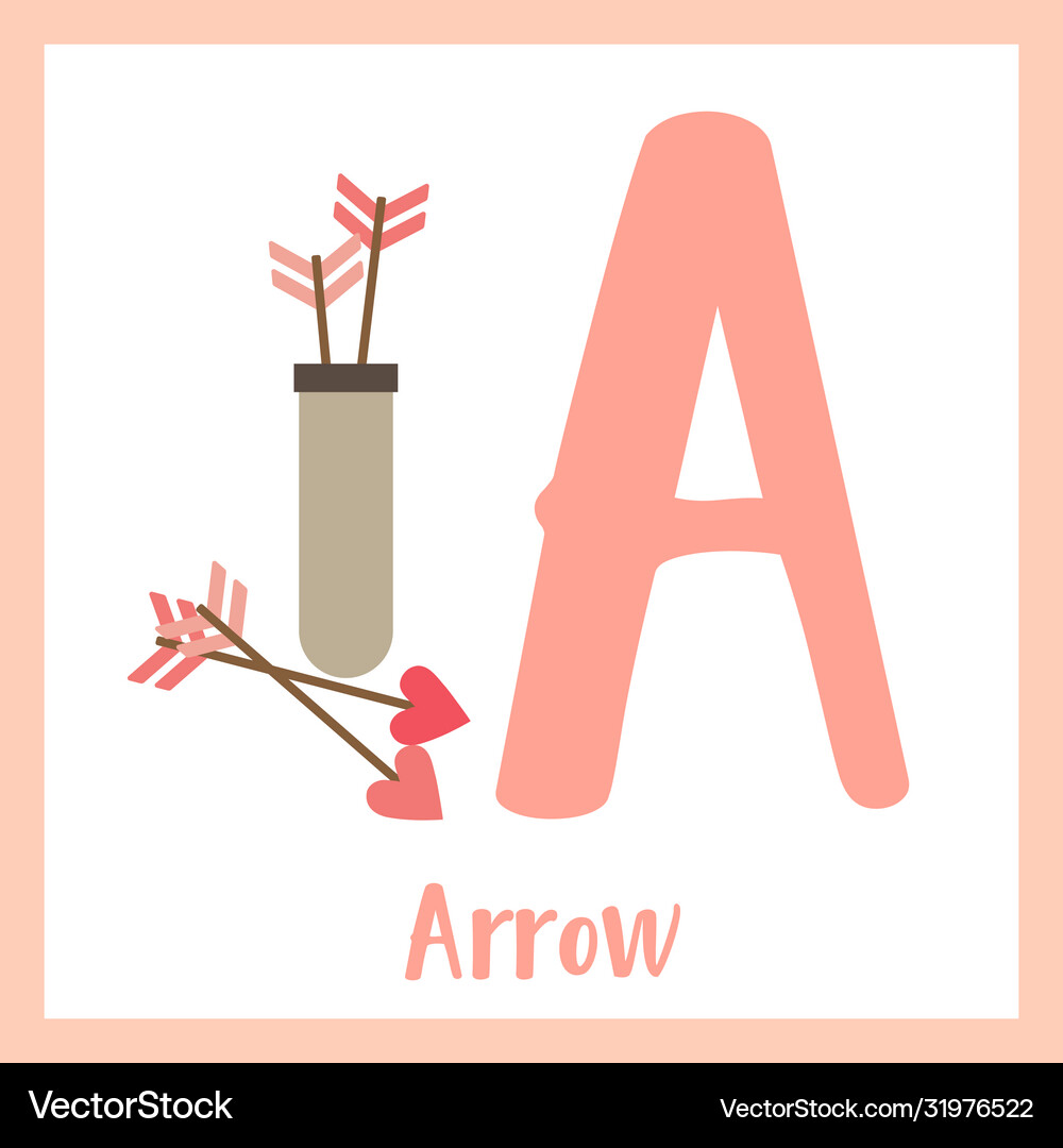 Letter a vocabulary arrow Royalty Free Vector Image