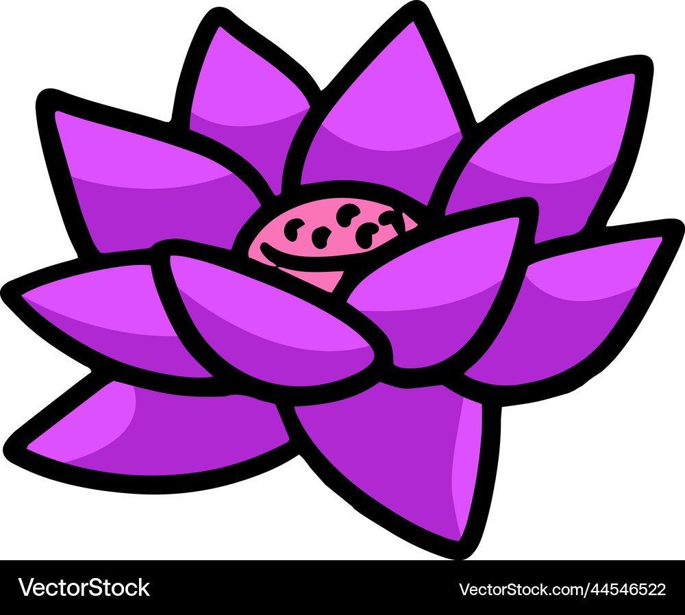 Lotus cartoon colored clipart Royalty Free Vector Image