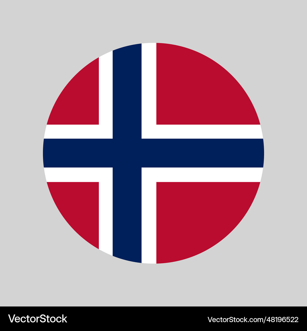 Norway rounded icon with norwegian national flag Vector Image