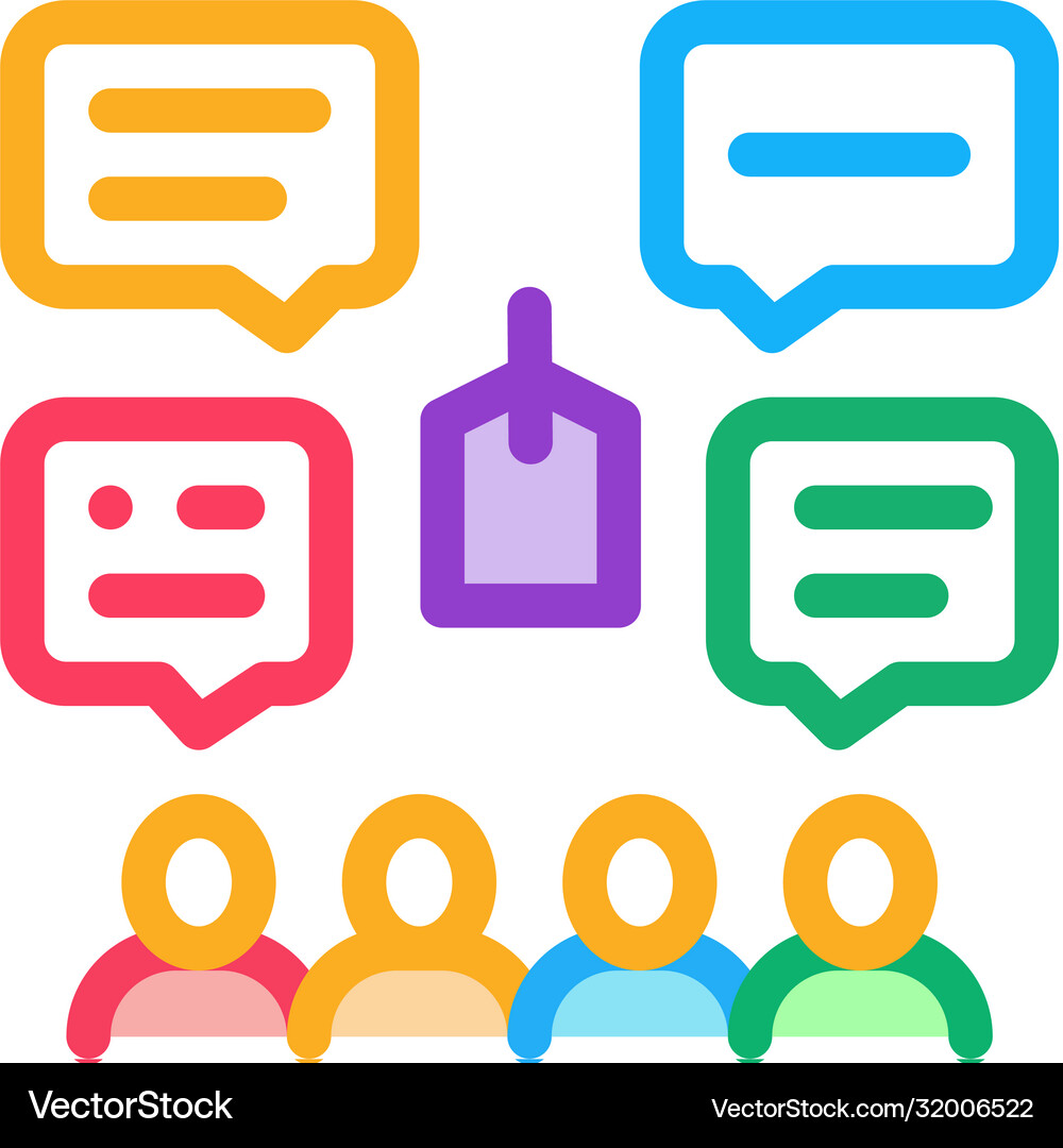 People discuss price icon outline Royalty Free Vector Image