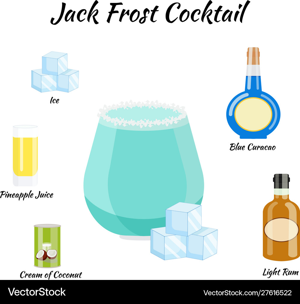 Recipe jack frost cocktail Royalty Free Vector Image