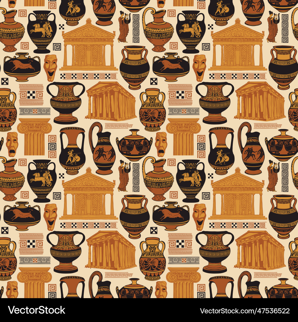 Seamless pattern on the theme of ancient greece Vector Image