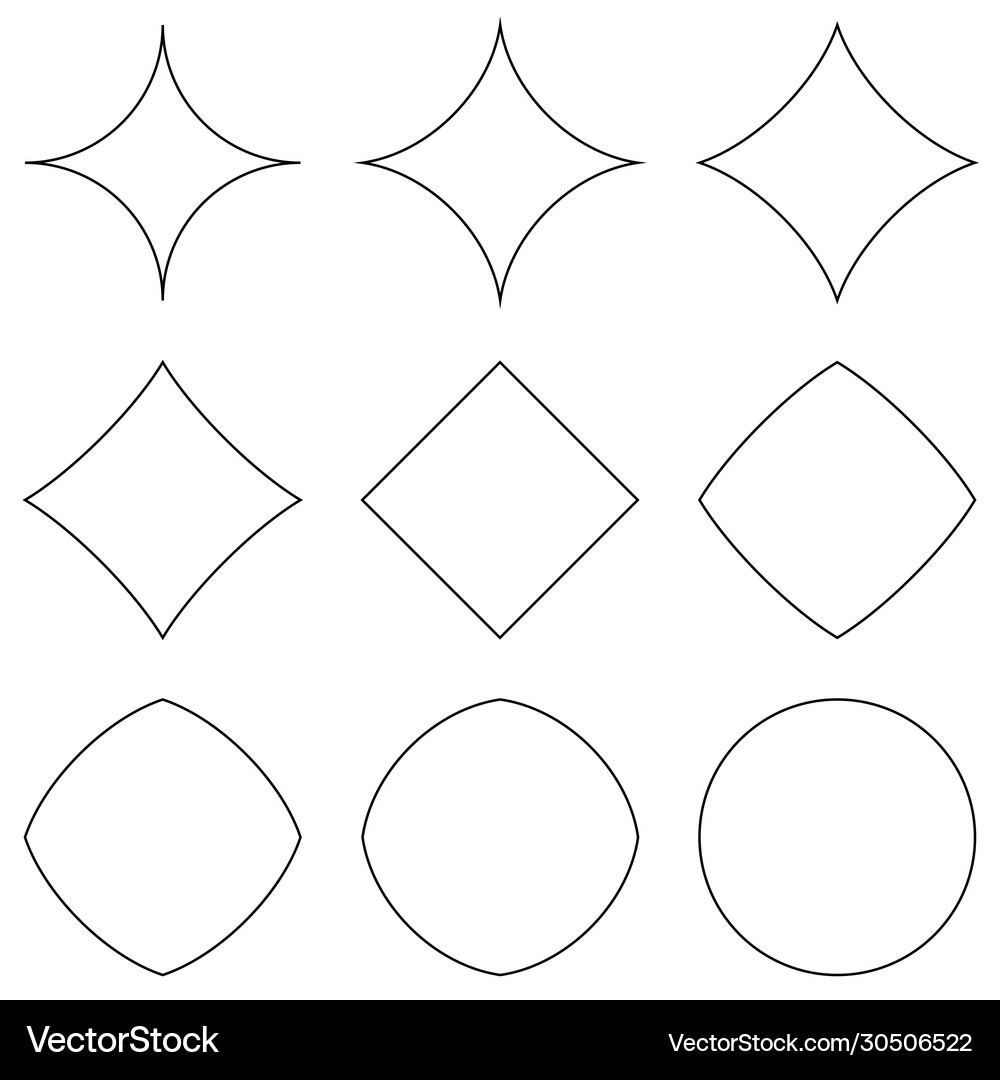 Set geometric shapes transition from star to Vector Image