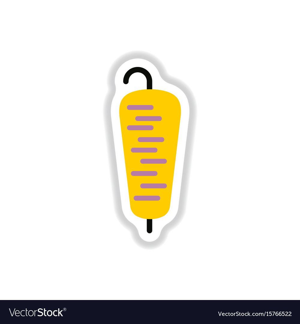 Sticker of doner kebab on pole Royalty Free Vector Image