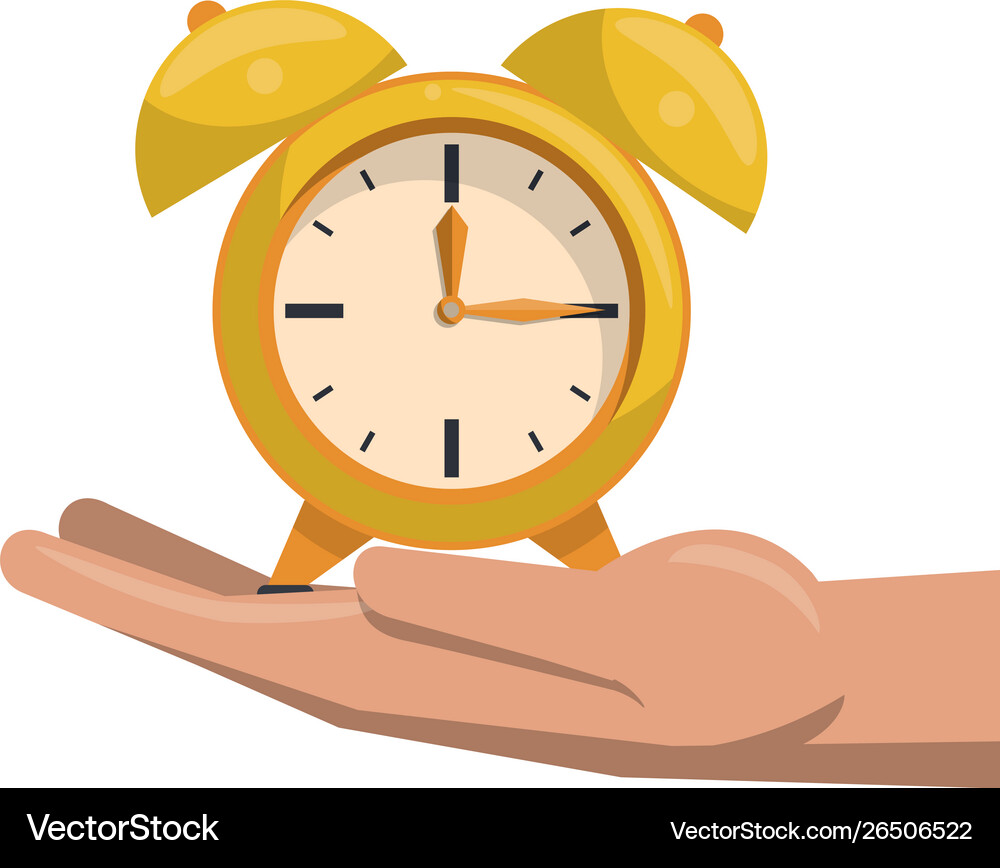 Time clock watch alarm cartoon Royalty Free Vector Image