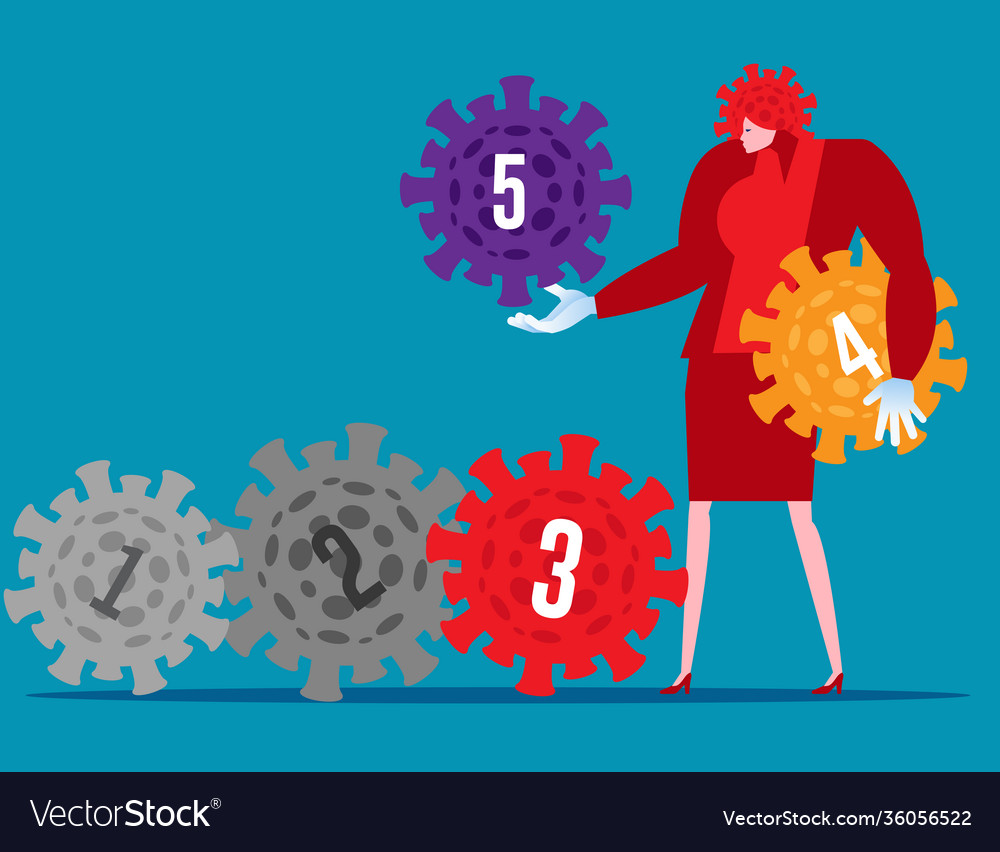 Viruses that evolved increasing level Royalty Free Vector