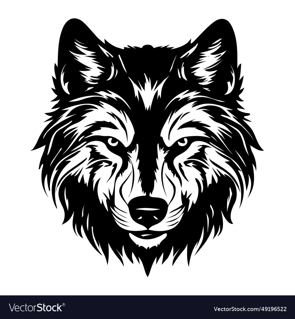 Wolf face image Royalty Free Vector Image - VectorStock