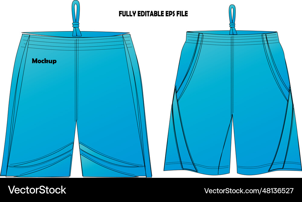 Basketball uniform shorts mock ups Royalty Free Vector Image
