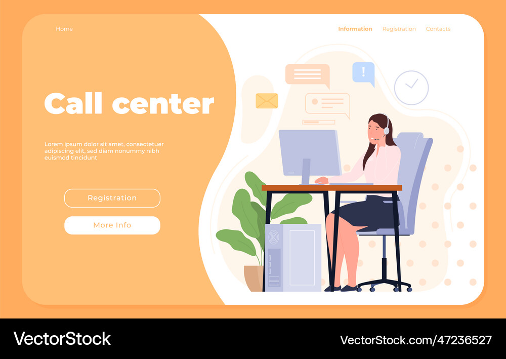 Call center employees work at their workplaces Vector Image