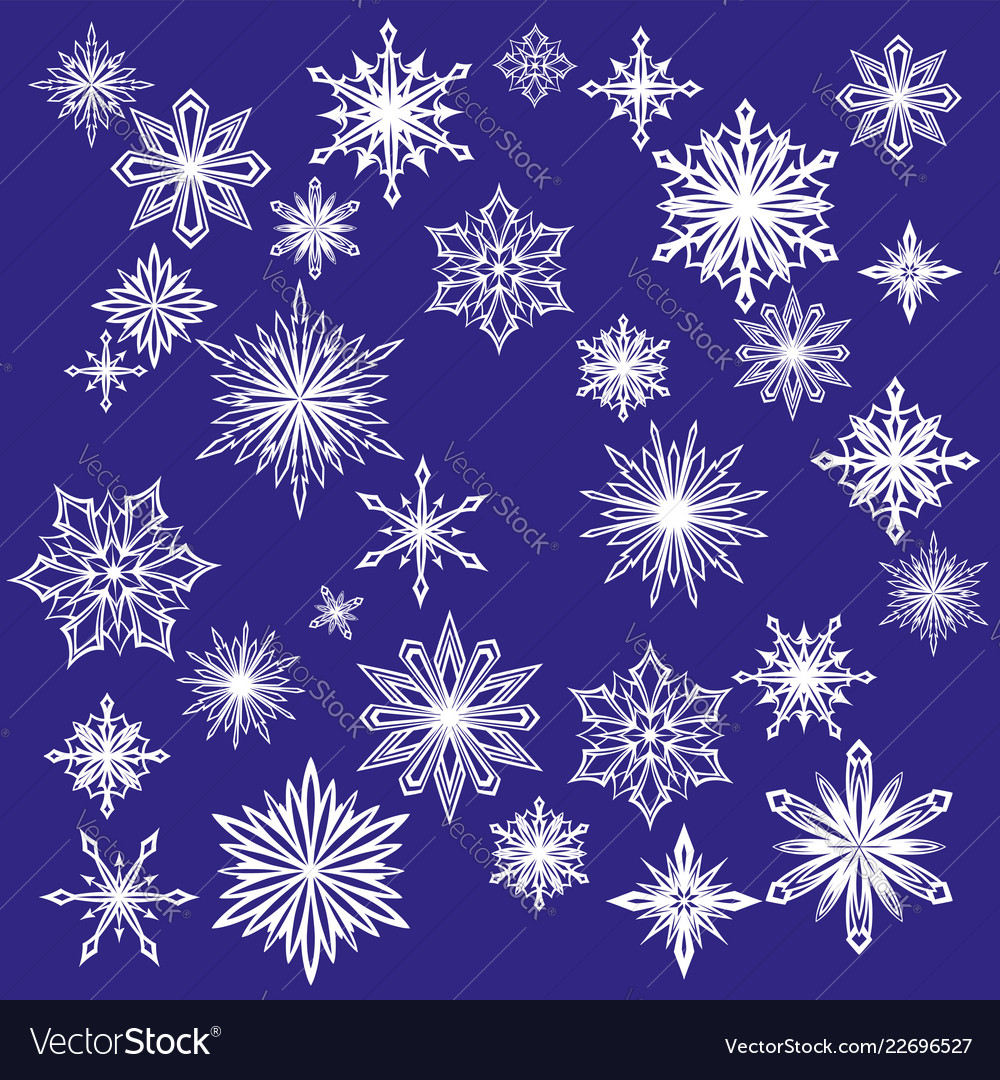 Collection of decorative snowflakes set winter Vector Image
