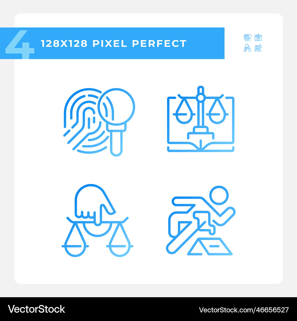 Crime evidences in court pixel perfect gradient Vector Image
