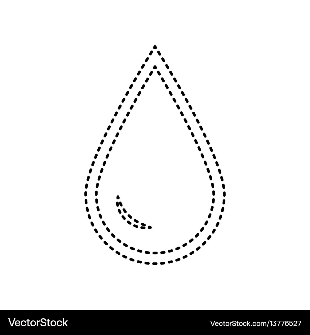 Drop of water sign black dashed icon Royalty Free Vector