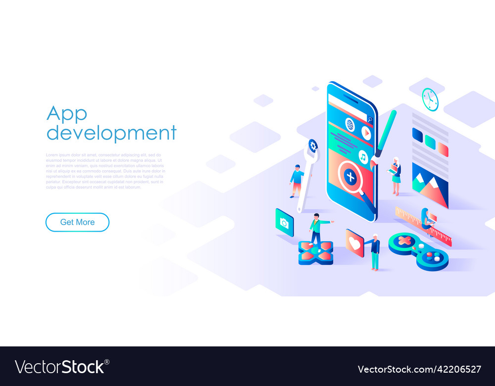 Flat design isometric concept development Vector Image