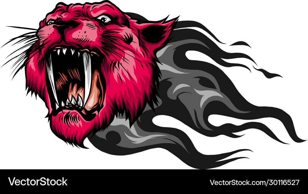 Mascot image a tiger head with whiskers Royalty Free Vector