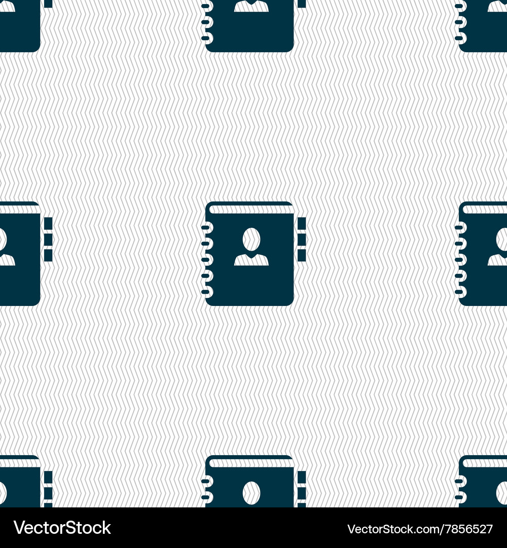 Notebook address phone book icon sign seamless Vector Image