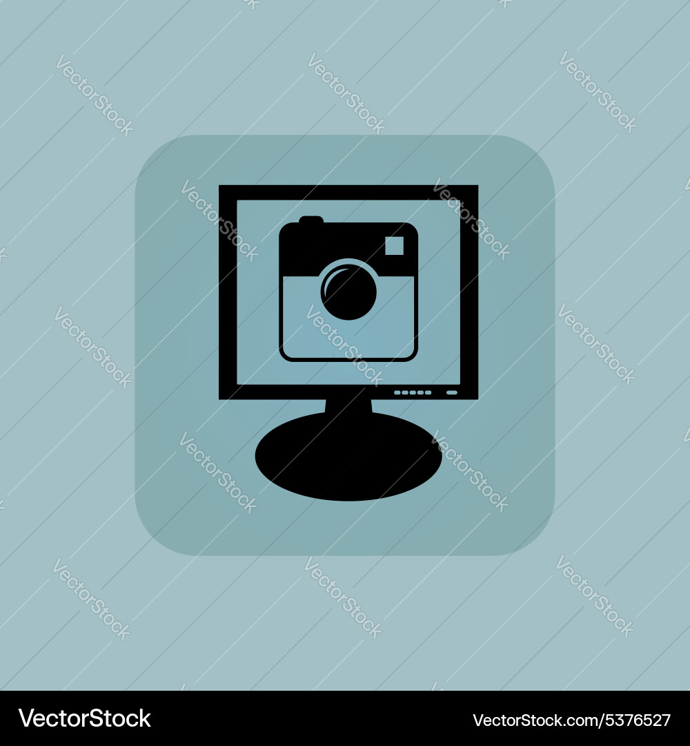Pale blue square camera monitor Royalty Free Vector Image