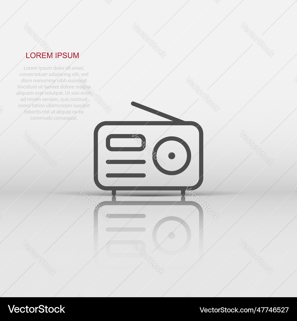 Radio icon in flat style fm broadcast on white Vector Image