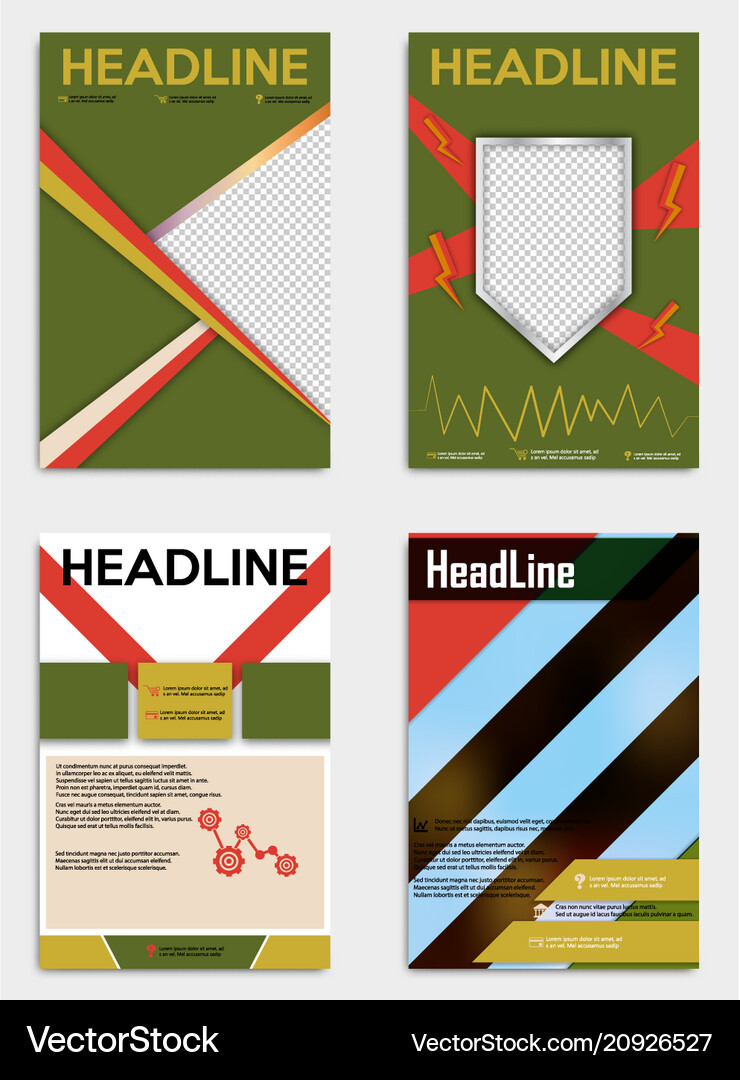 Set of abstract flyer design background brochure Vector Image