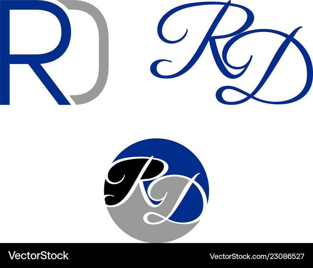 Set of initial letter rd logo template design Vector Image