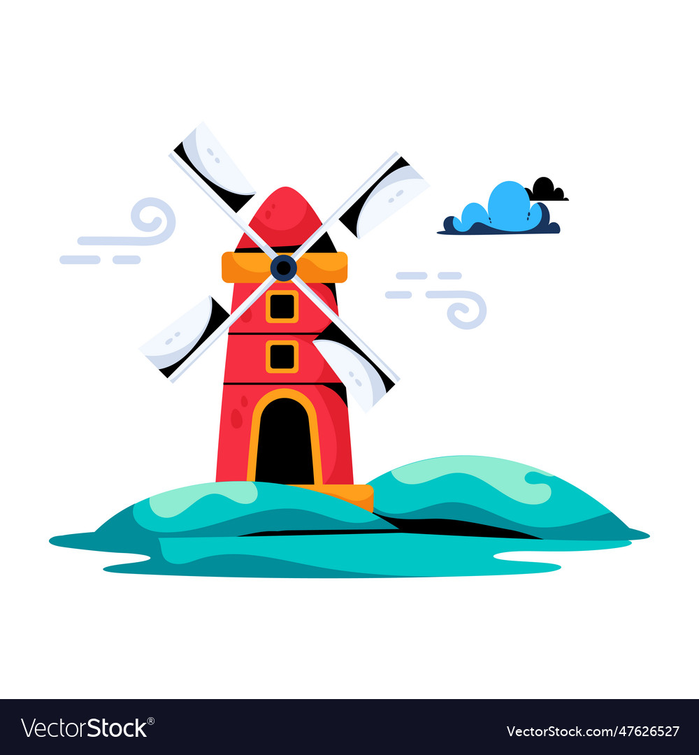 Windmill Royalty Free Vector Image - VectorStock