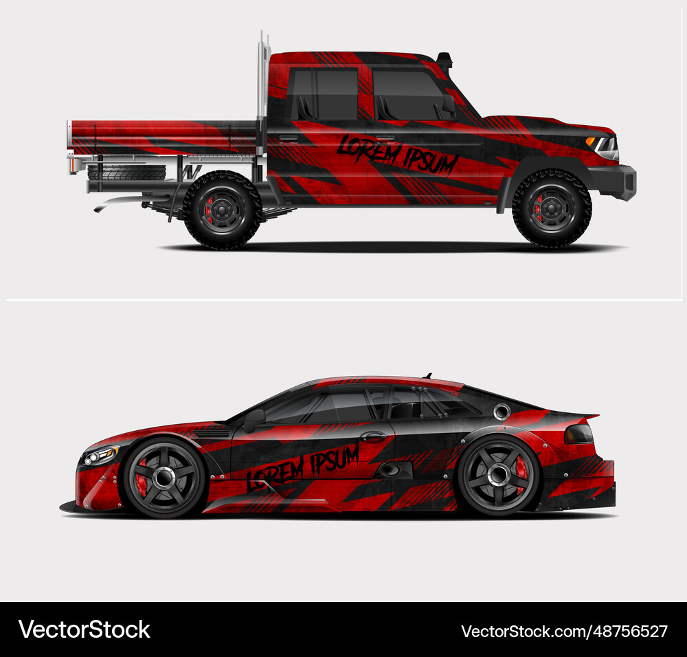 Wrap design graphics vehicle Royalty Free Vector Image