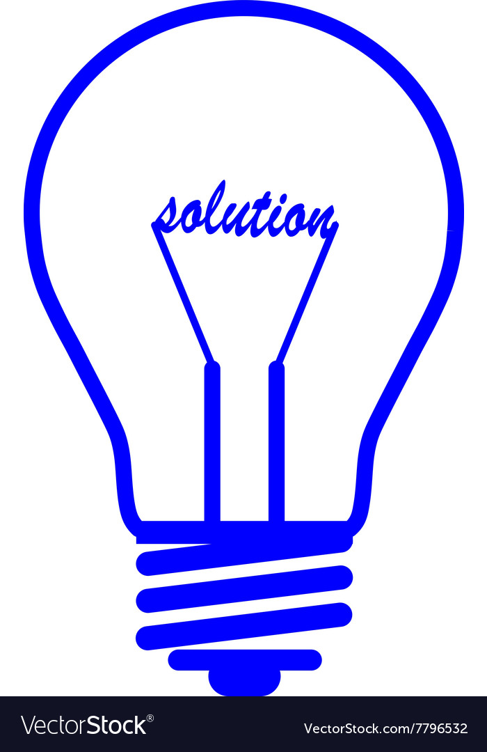 Bulb solution blue Royalty Free Vector Image - VectorStock