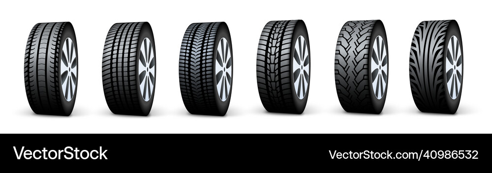 Car wheel tyre 3d isolated automobile Royalty Free Vector