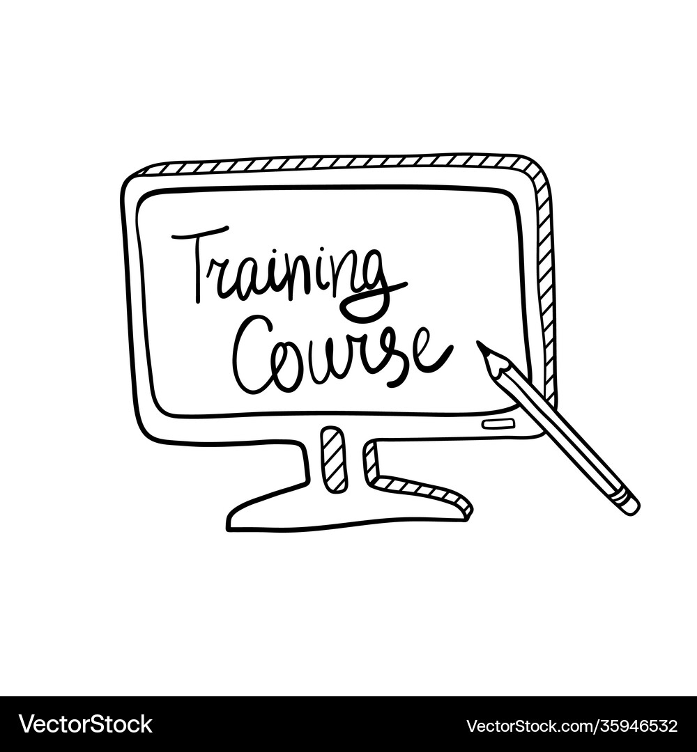 Computer monitor with an inscription Royalty Free Vector