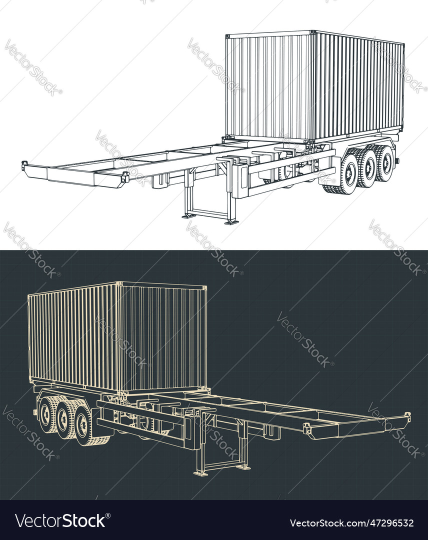 Container trailer Royalty Free Vector Image - VectorStock