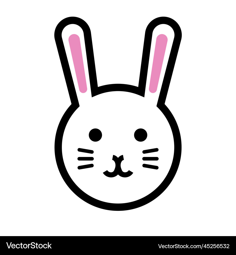 Cute rabbit icon or bunny or rabbit zodiac sign Vector Image