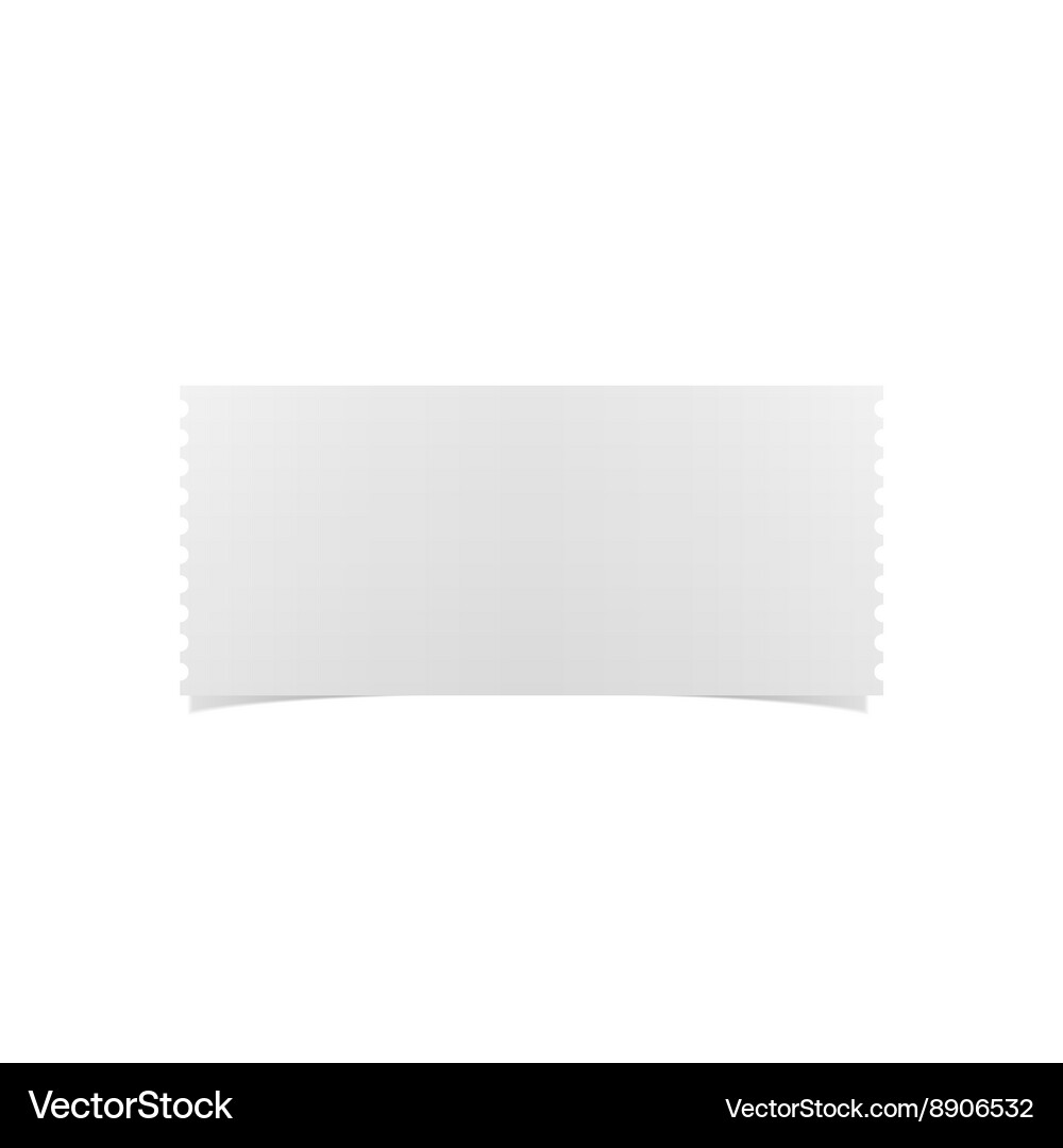 Empty white ticket realistic template Royalty Free Vector