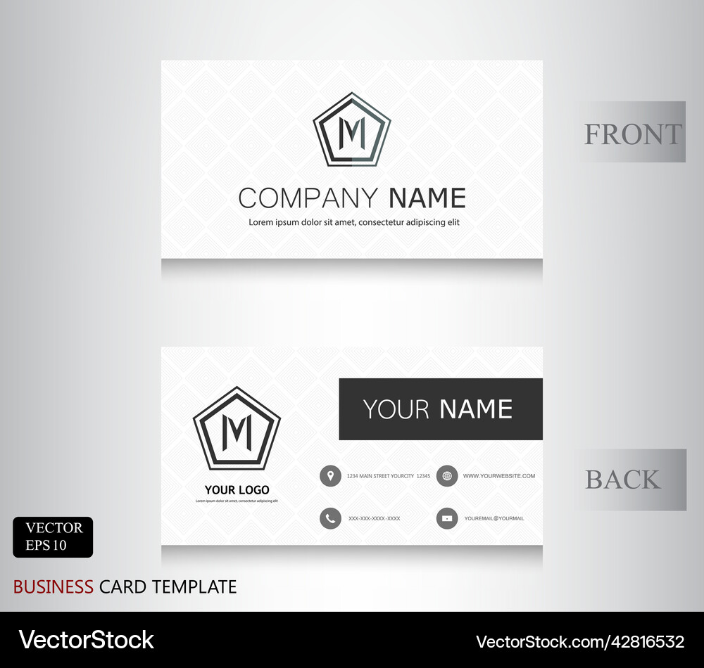Modern white color business name card Royalty Free Vector