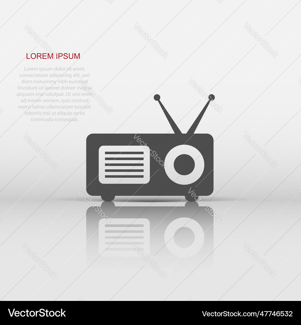 Radio icon in flat style fm broadcast on white Vector Image