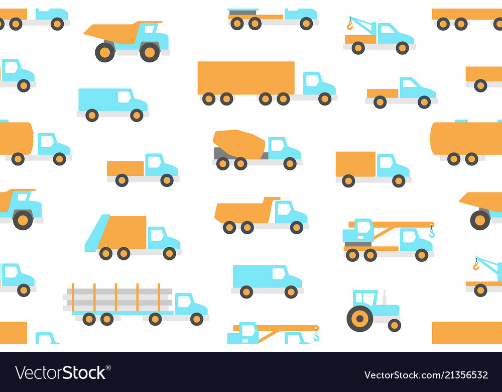 Seamless pattern with trucks Royalty Free Vector Image