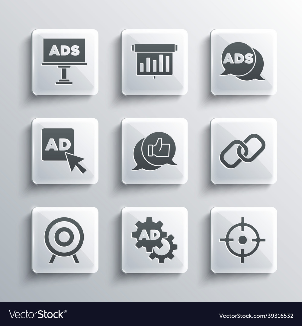Set advertising target sport chain link Royalty Free Vector Set advertising target sport chain link Royalty Free Vector