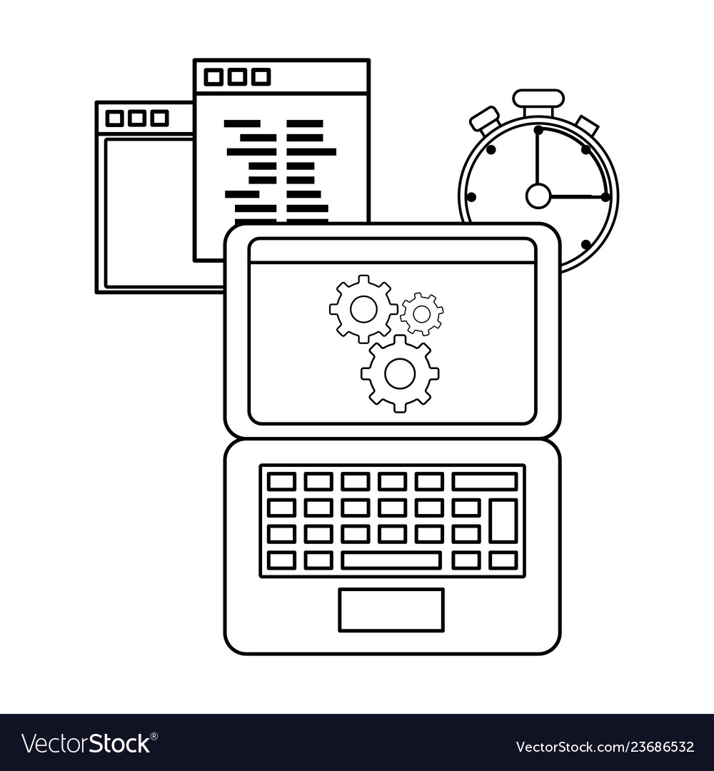Technology computing cartoon Royalty Free Vector Image