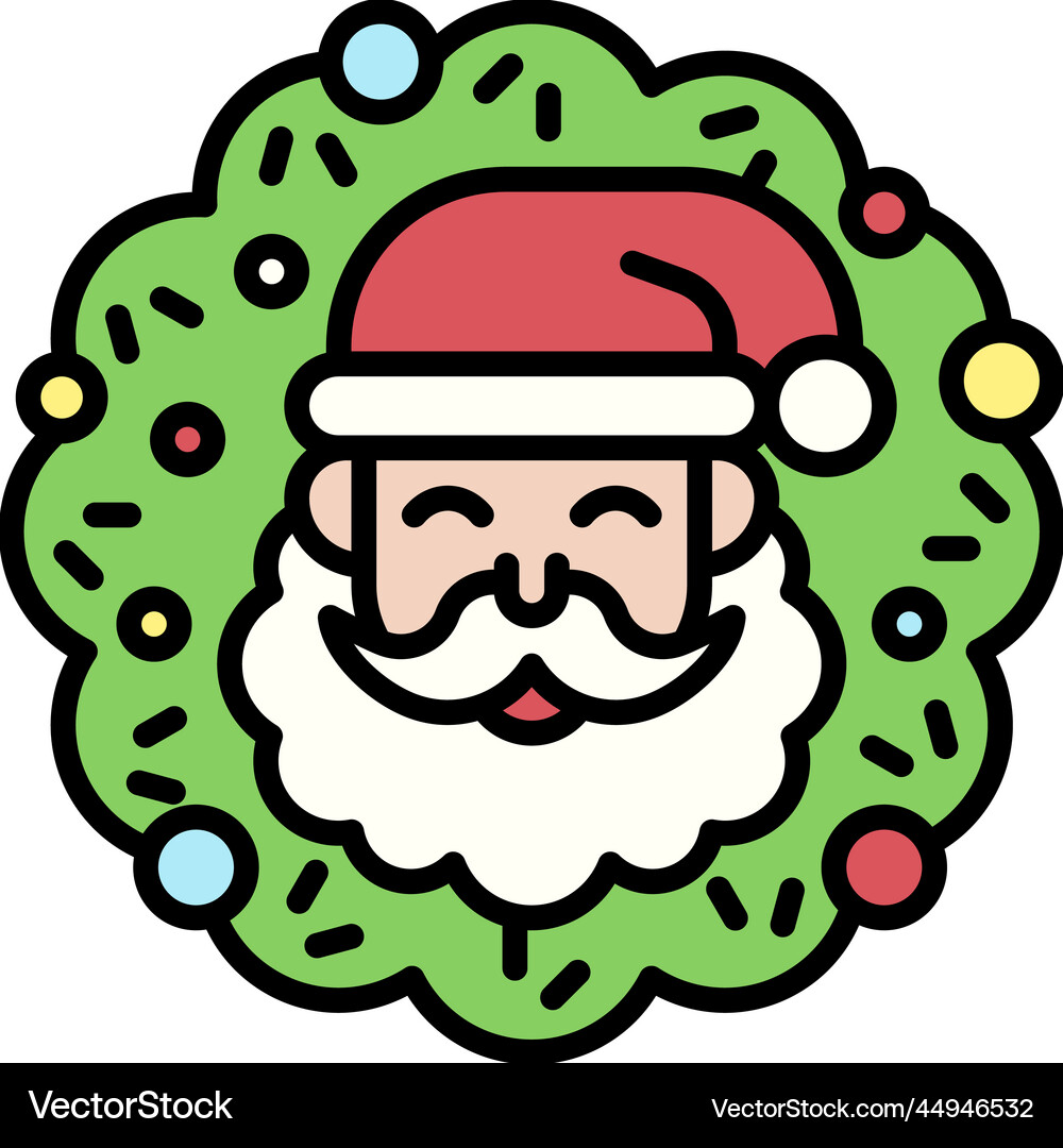 Wreath with santa icon christmas related Vector Image