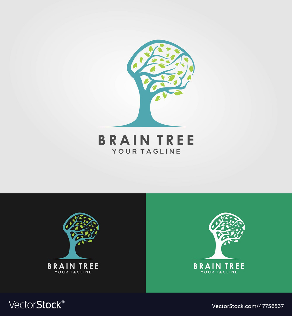 Brain tree logo Royalty Free Vector Image - VectorStock