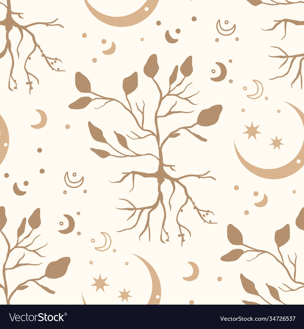 Celestial seamless mystic pattern Royalty Free Vector Image