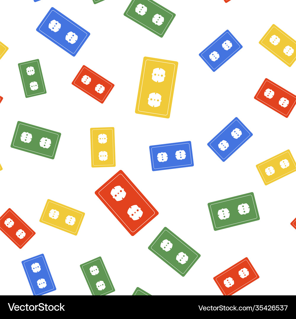 Color electrical outlet icon isolated seamless Vector Image