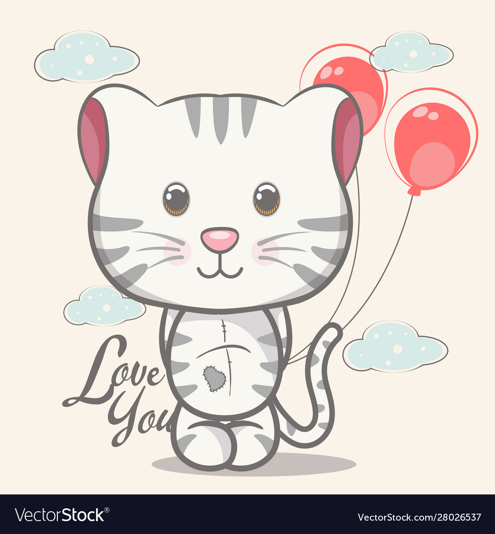 Cute kitten Royalty Free Vector Image - VectorStock