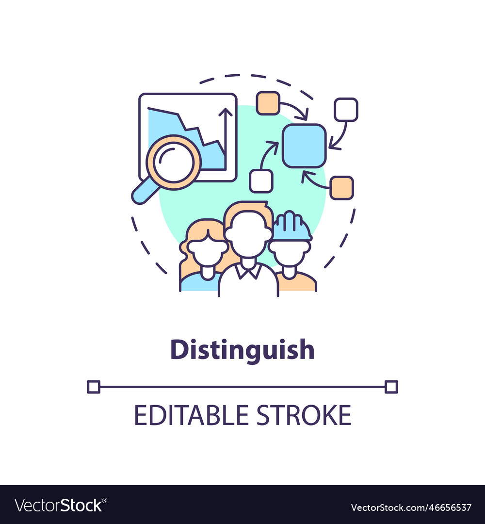 Distinguish concept icon Royalty Free Vector Image Distinguish concept icon Royalty Free Vector Image