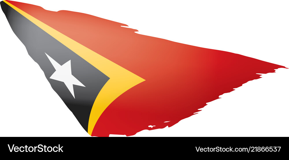 East timor flag on a white Royalty Free Vector Image