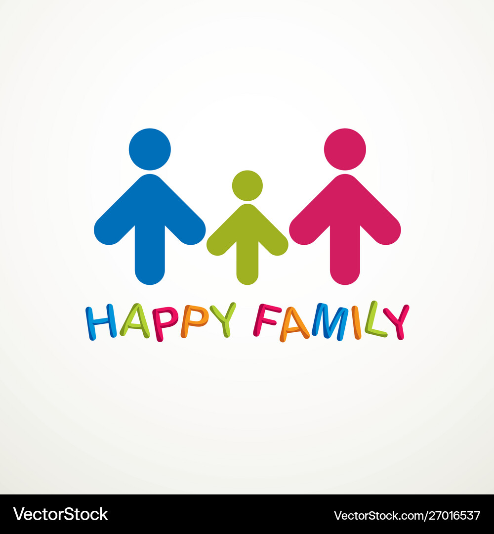 Happy family simple logo or icon created Vector Image