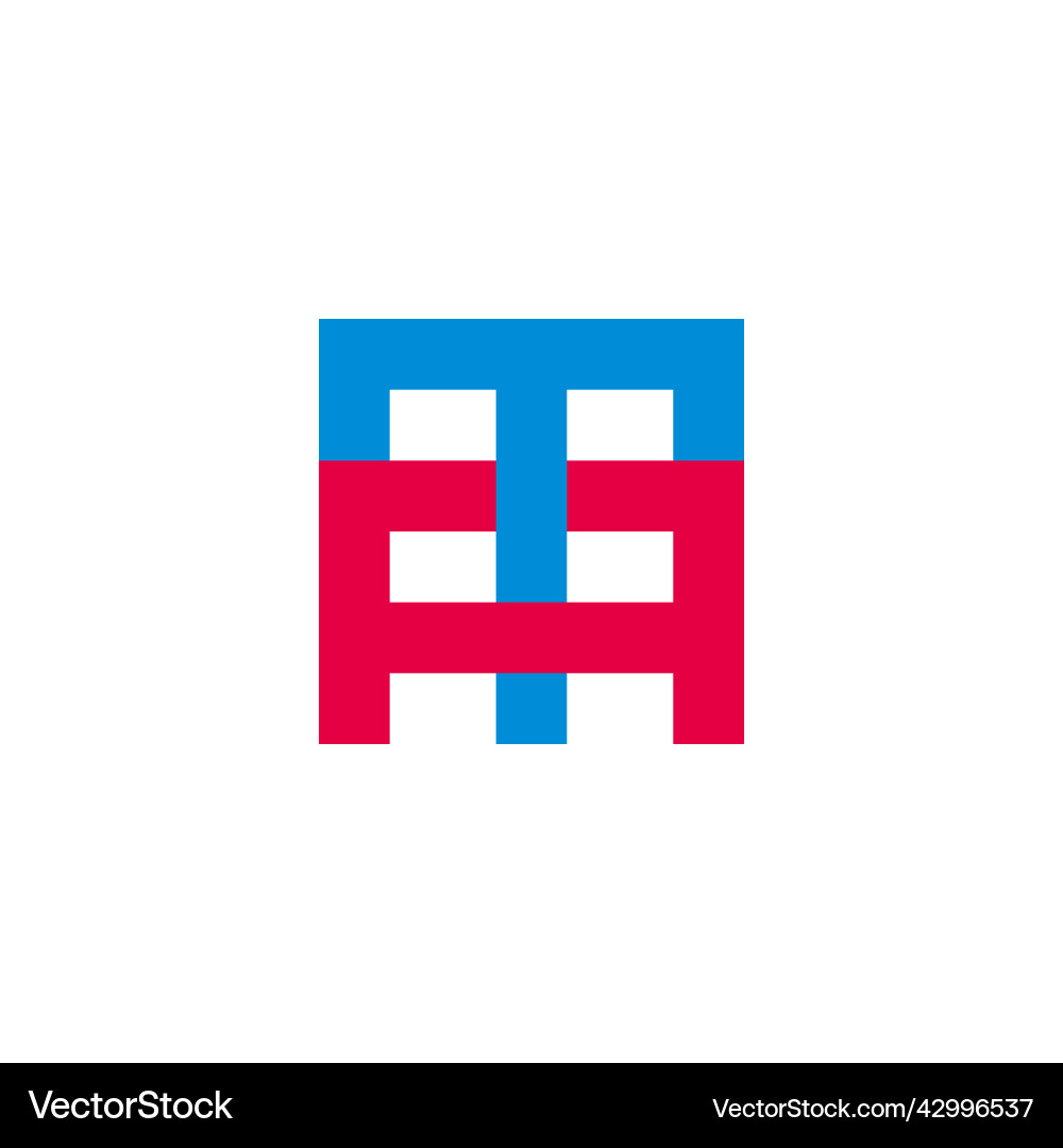 Letter ta linked colorful line geometric logo Vector Image
